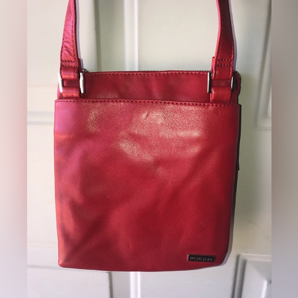 Perlina | Bags | Perlina Red Leather Crossbody Bag | Poshmark